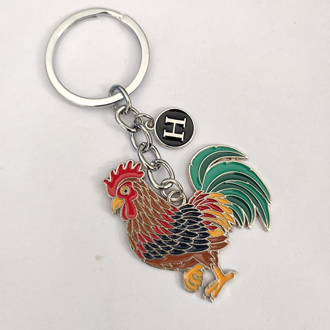 Personalized Rooster Keychain Gift for Farmer - Etsy