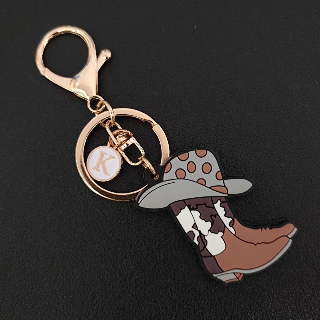 Personalized Cowboy Boots Keychain Soft PVC Rubber - Etsy
