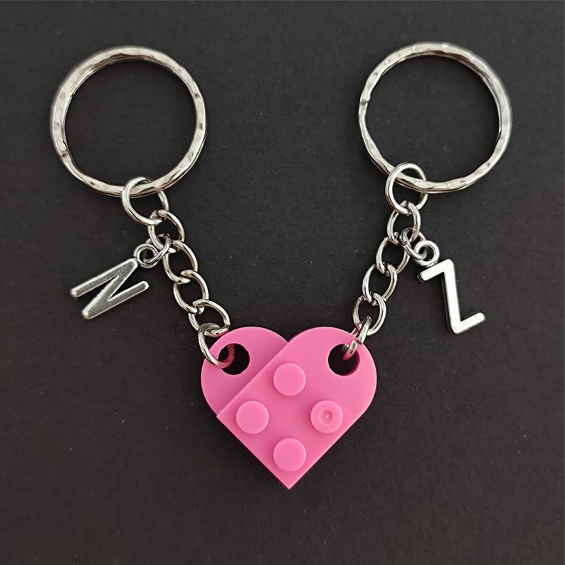 Personalized Love Heart Keychain Made From Bricks - Etsy