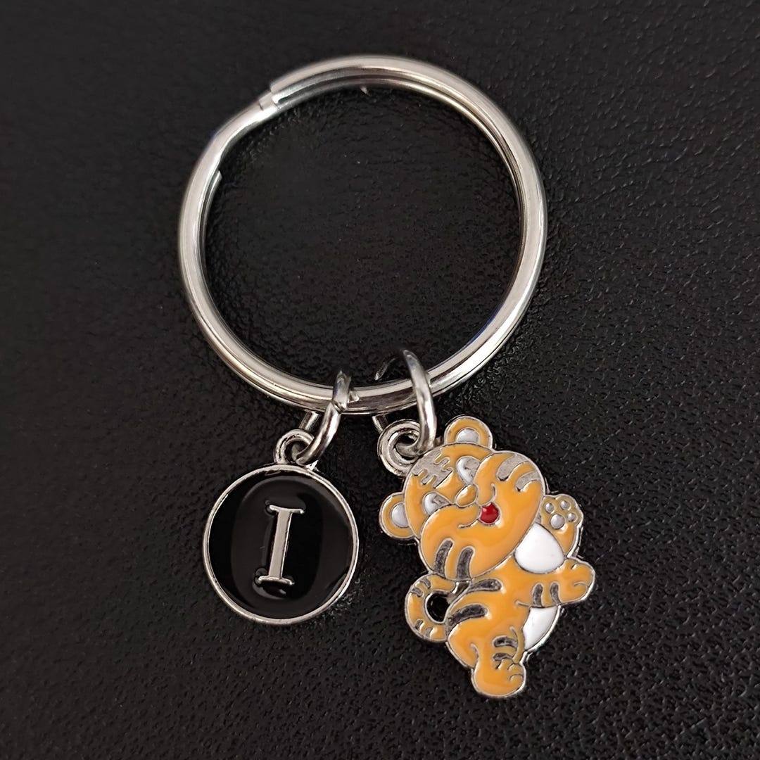 Tiger Keychain: Silver Tone Animal Keyring - Etsy
