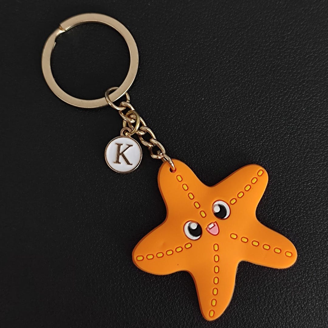 Personalized Starfish Keychain PVC Rubber - Etsy