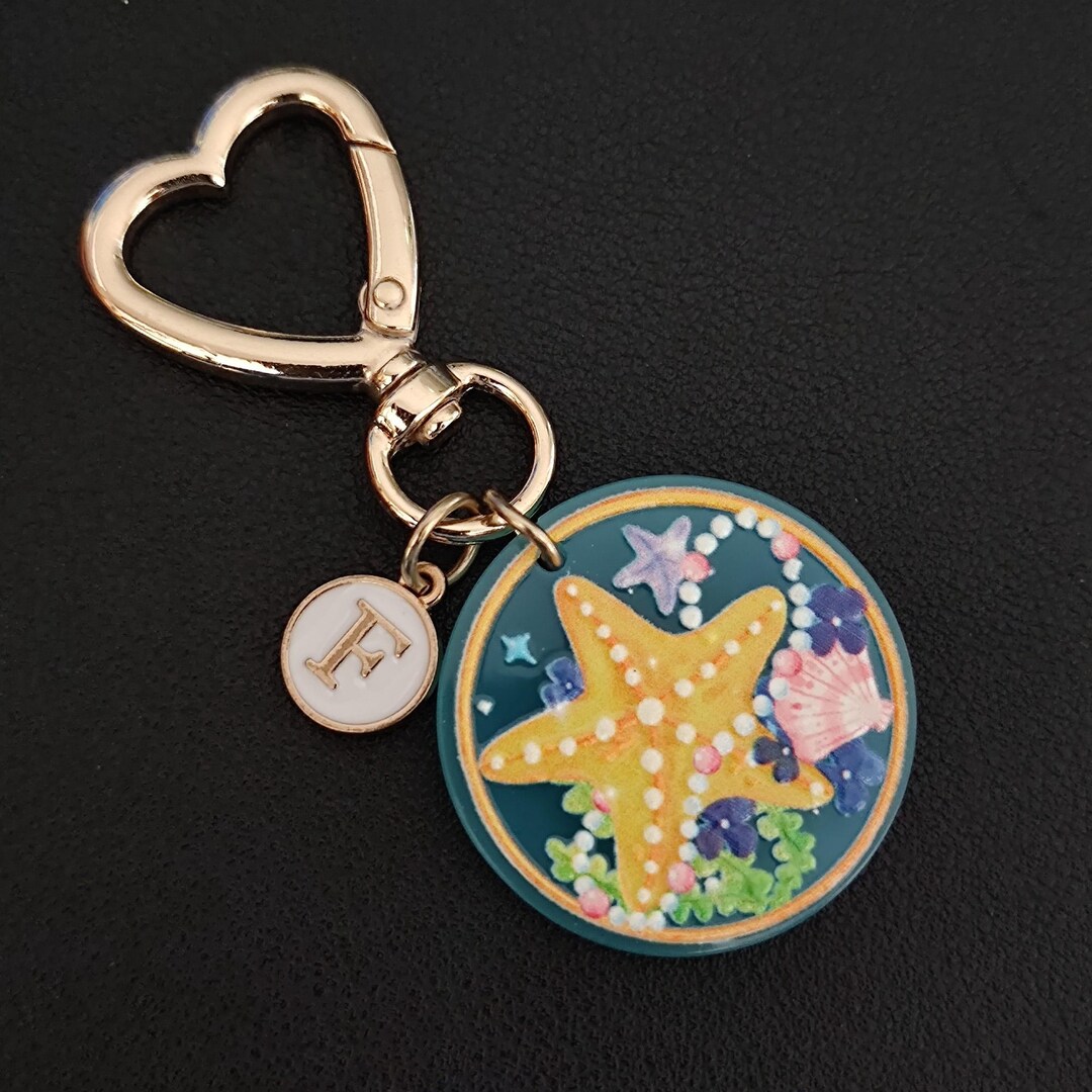 Starfish Bag Charm - Acrylic Sea Animal Keychain - Etsy