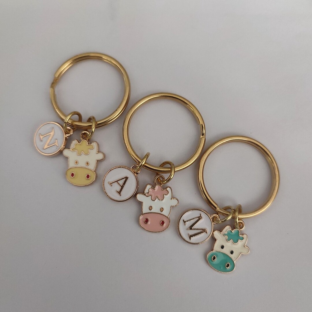 Cow Head Keychain - Farm Animal Keyring - Etsy
