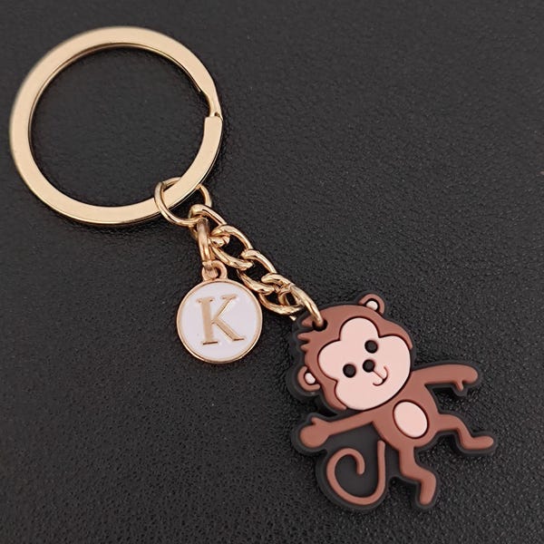 Monkey Keychain - Etsy