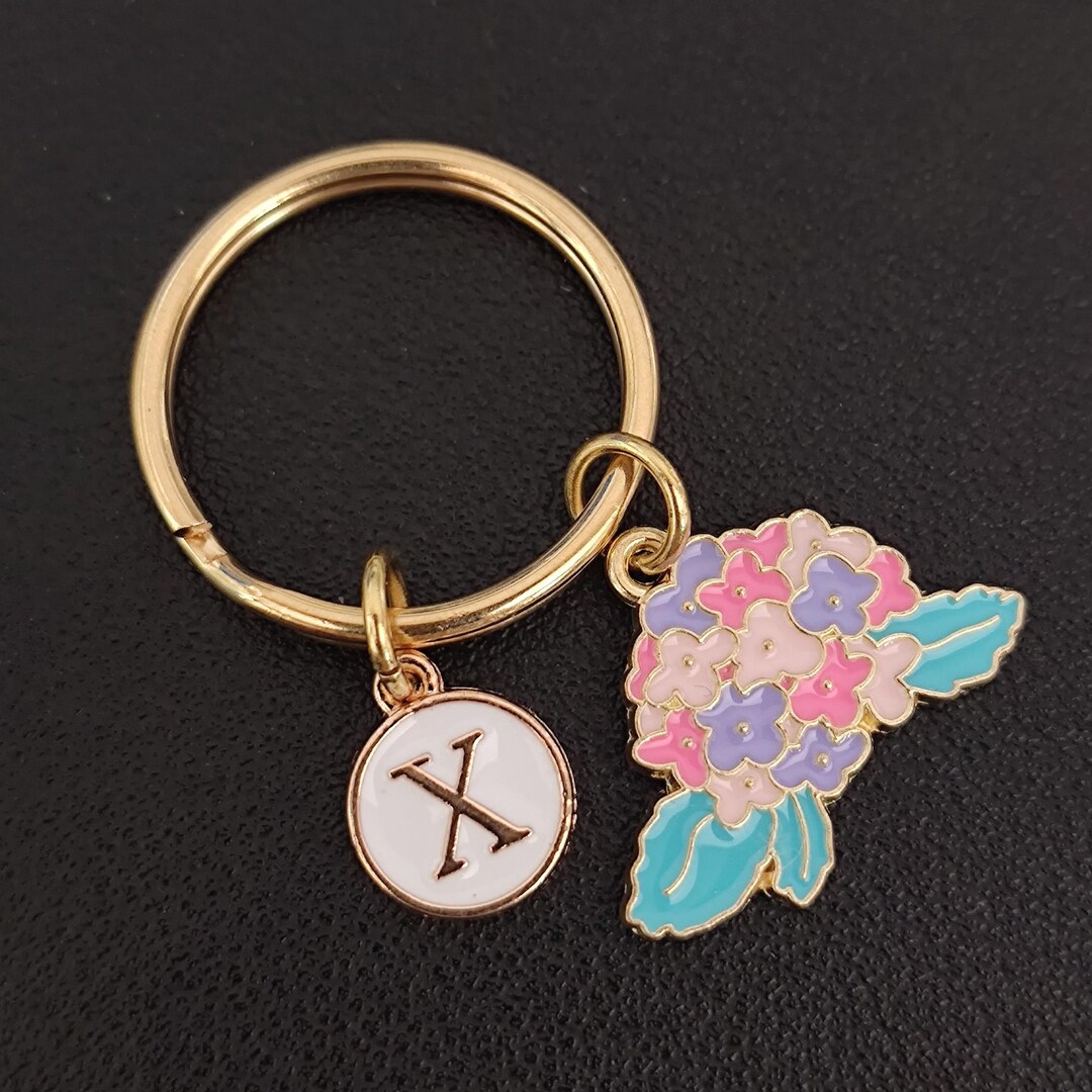 Hydrangeas Keychain - Personalized Flower Keyring - Etsy