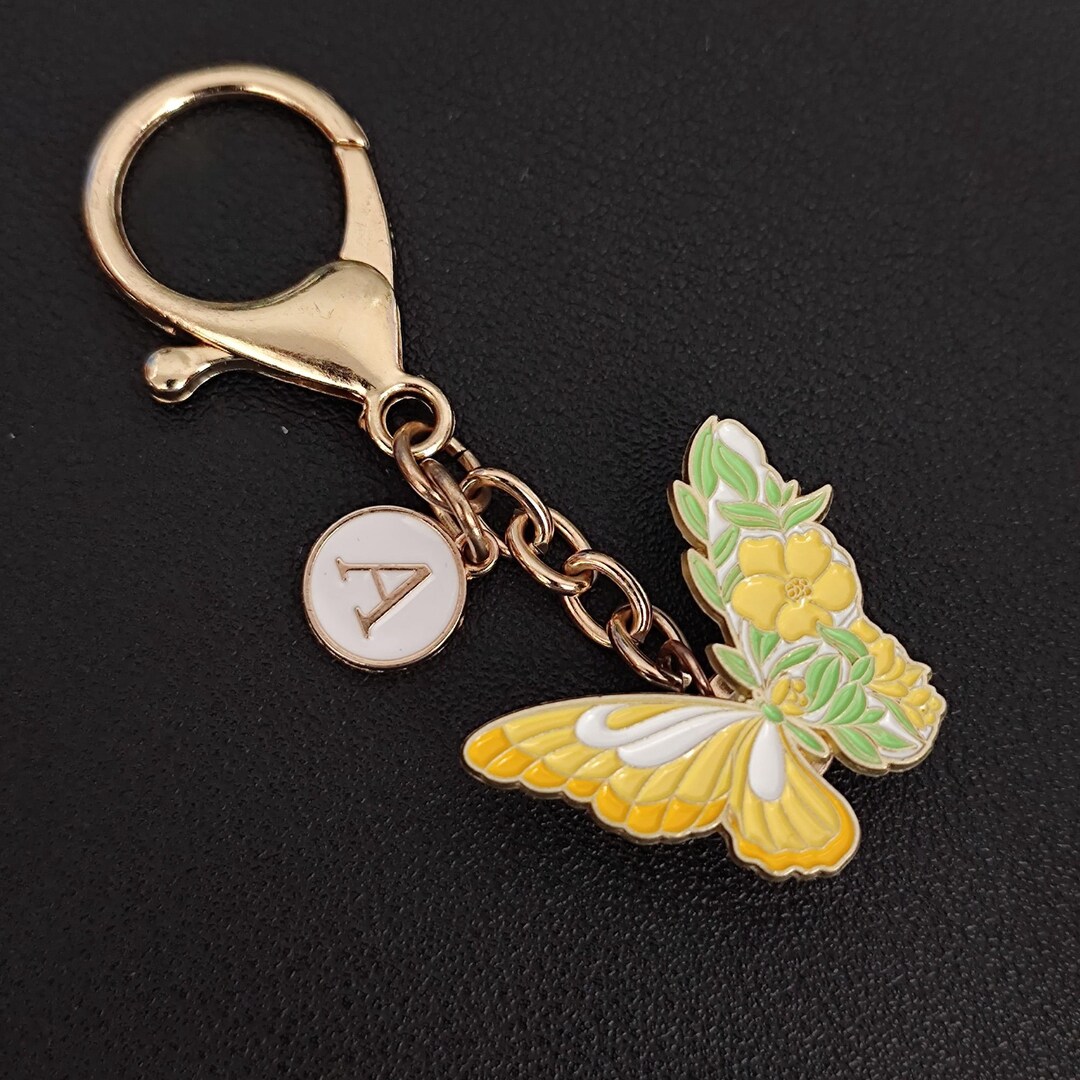 Yellow Butterfly Bag Charm - Flower Dual-purpose Pin - Etsy