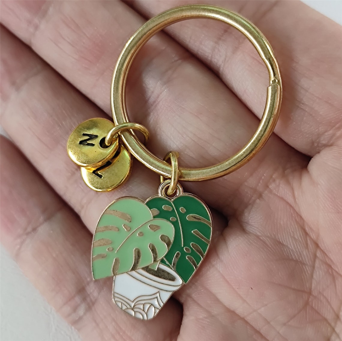 Monstera Green Leaves Keychain for Girls - Etsy