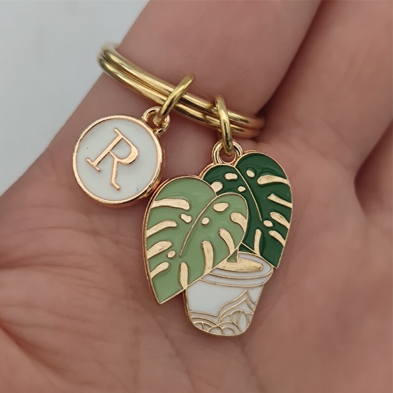 Monstera Green Leaves Keychain for Girls - Etsy