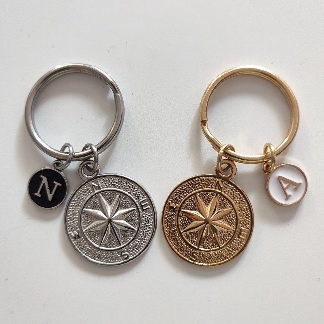 Personalized Compass Keychain Gift for Traveler - Etsy