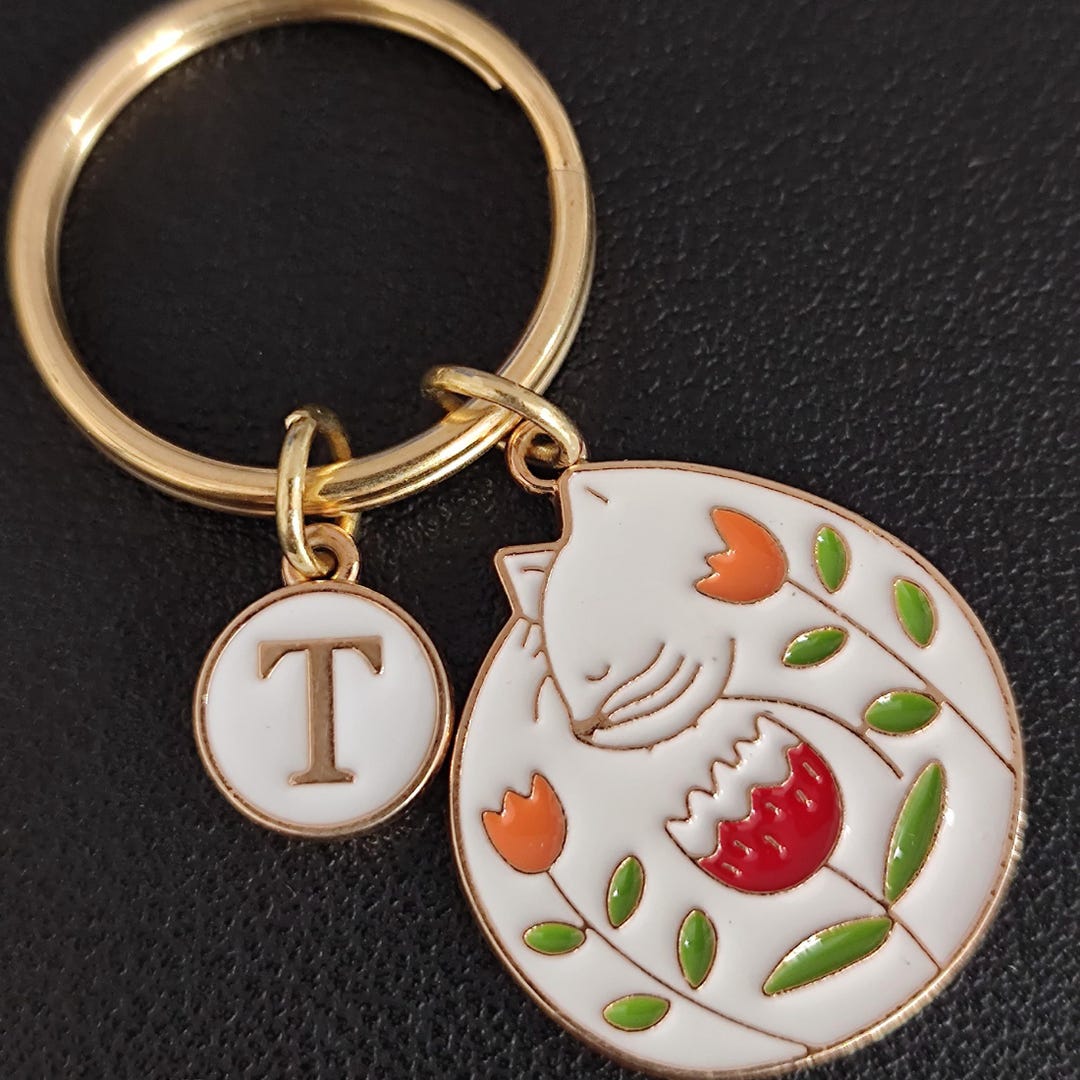 Sleeping Cat Keychain Personalized Gift for Girl - Etsy UK