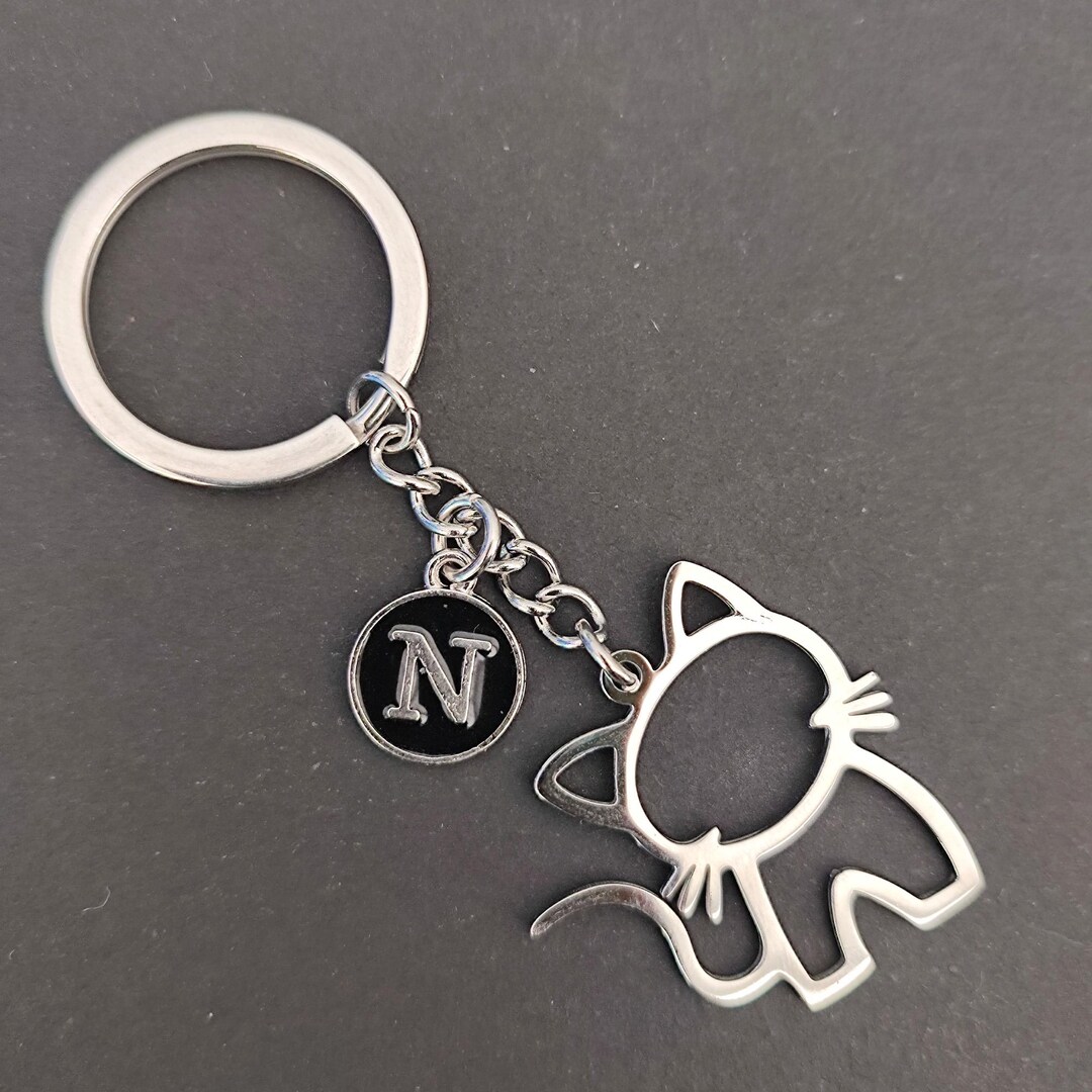Personalized Cat Keychain for Kitty Lover - Etsy