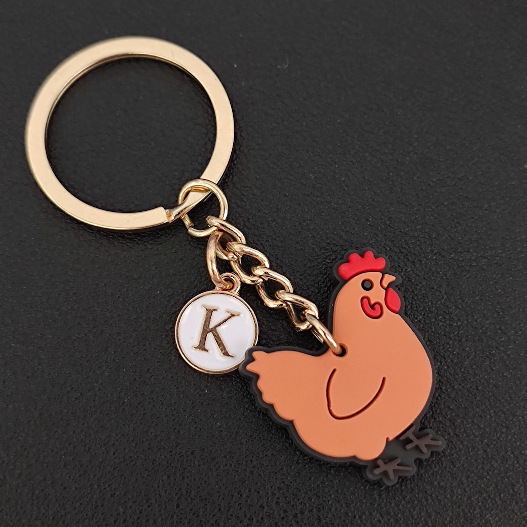 Personalized Rooster Keychain PVC Rubber - Etsy