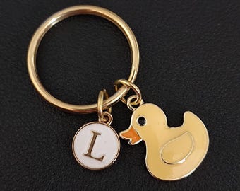 Flower Head Duck Acrylic Keychain | Cute Animal Art | Duckling Key ...