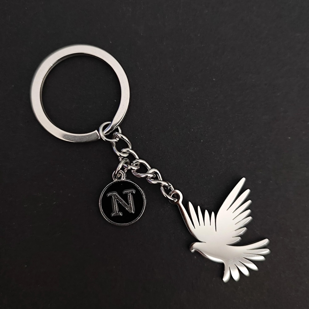 Peace Dove Keychain: Silver Tone Bird Keyring - Etsy