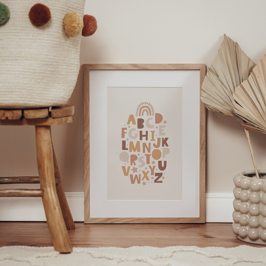 Happyarts® Alphabet ABC Poster Mural Boho Learning Poster Scandinavian ...