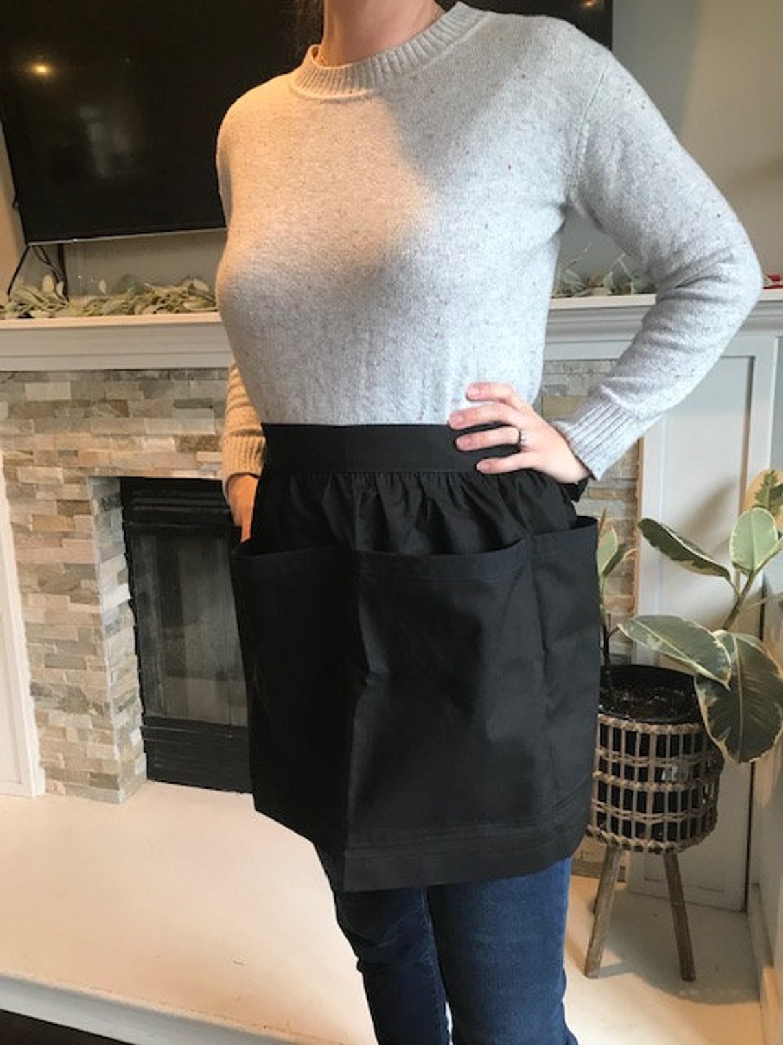 Waitress Apron, Service Apron, Black Apron - Etsy