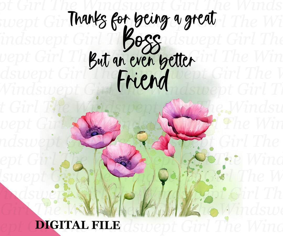 Thank You Boss Clipart, Boss PNG Sublimation File, Printable Gift for ...