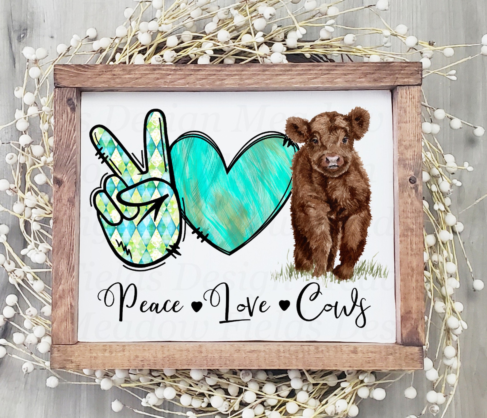 Peace Love Cows PNG Cow Clipart Sublimation Decals | Etsy
