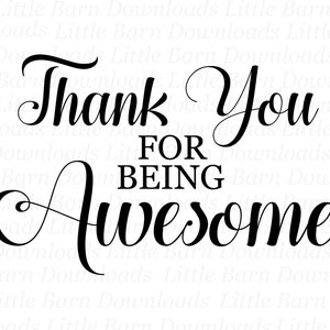 Thank You for Being Awesome PNG, DIGITAL Thank You, Thank You Clipart ...