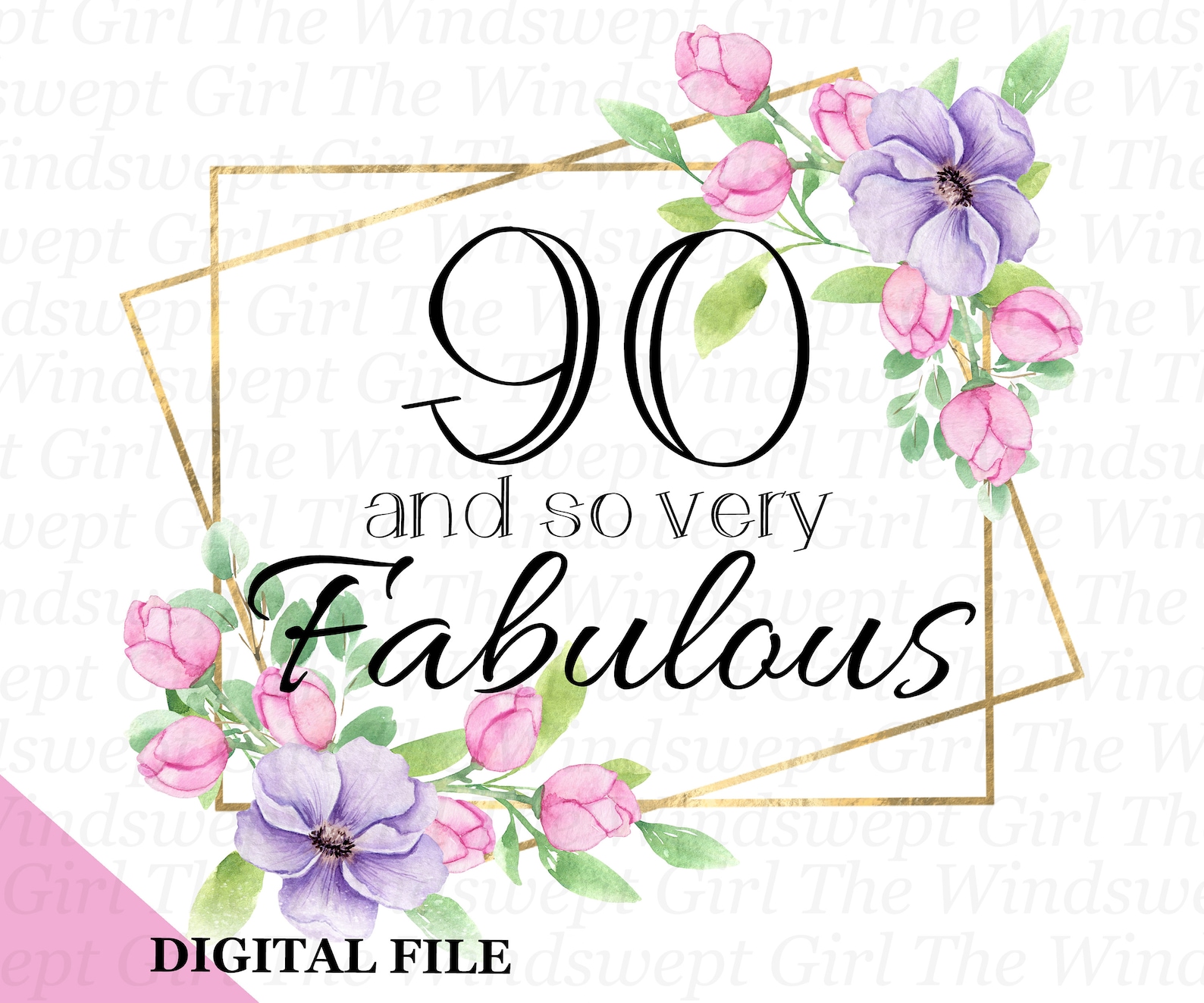 90th Birthday Clipart, Birthday Sublimation File, Birthday Printable ...