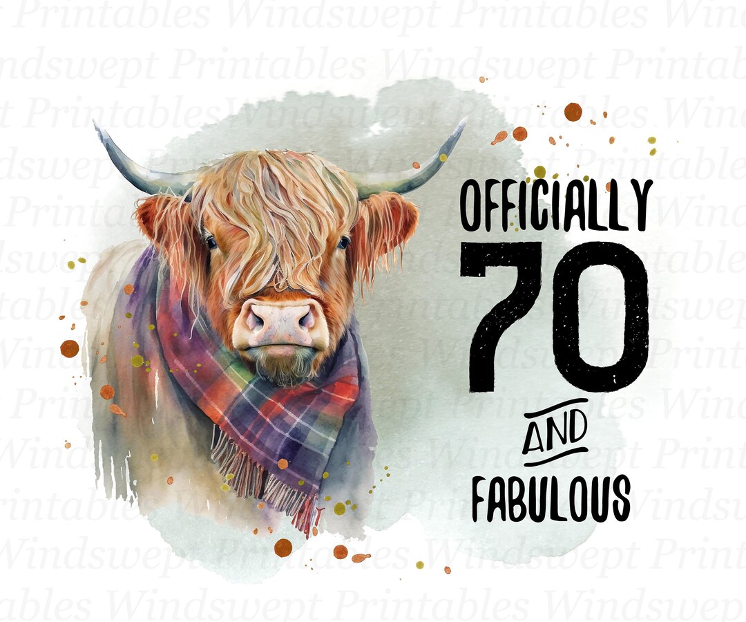 70 and Fabulous PNG, 70th Birthday PNG, Hello 70 PNG, Printable Decals ...