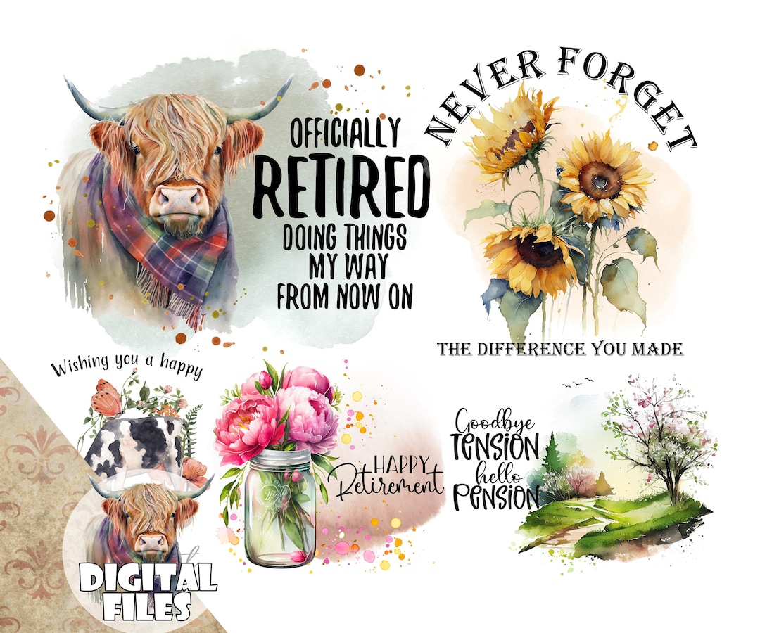 Retirement PNG Bundle, Retirement Clipart, I'm Retired, Sublimation ...