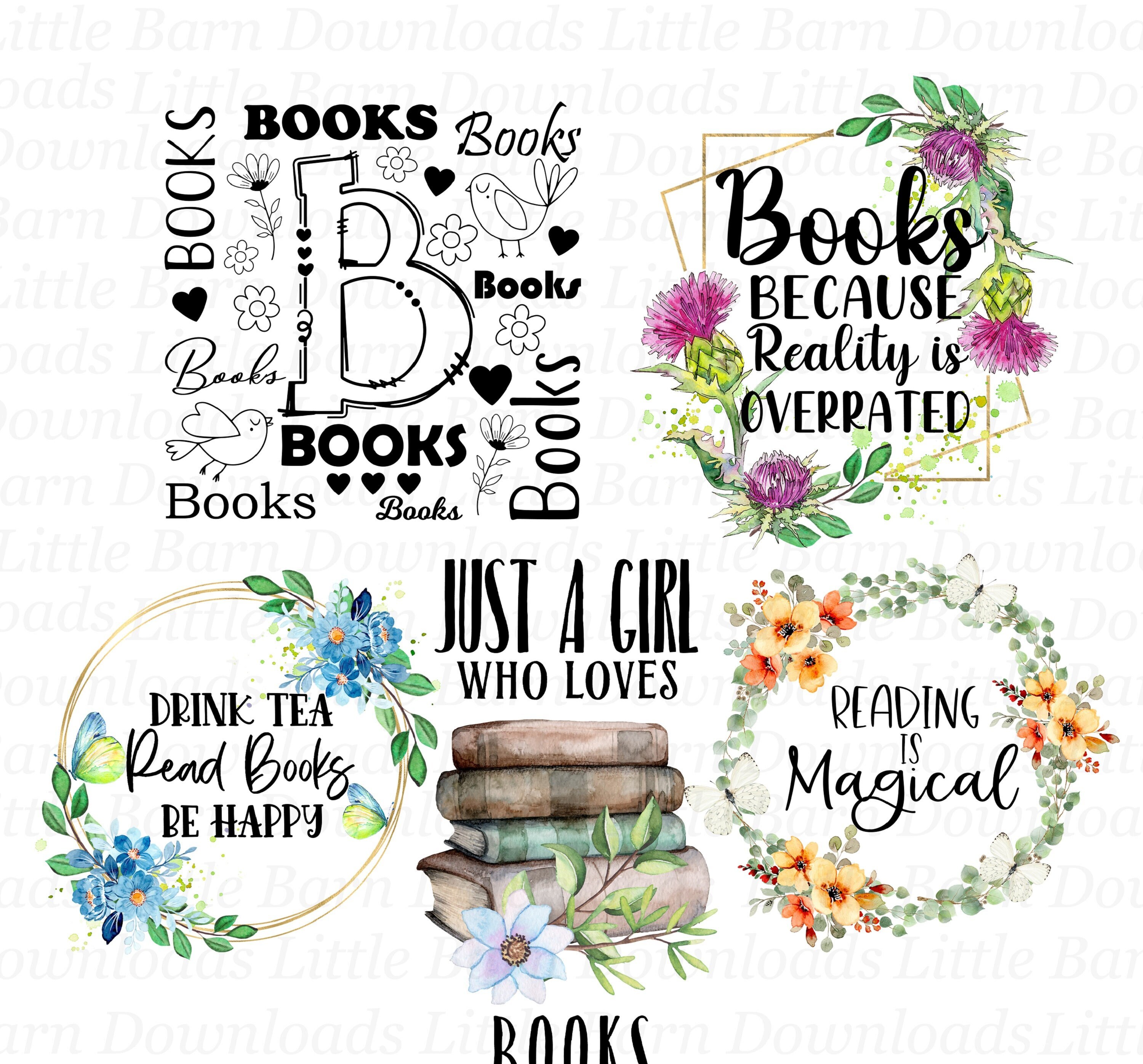 Book PNG Bundle PNG Bundles Sublimation Bundles Floral - Etsy