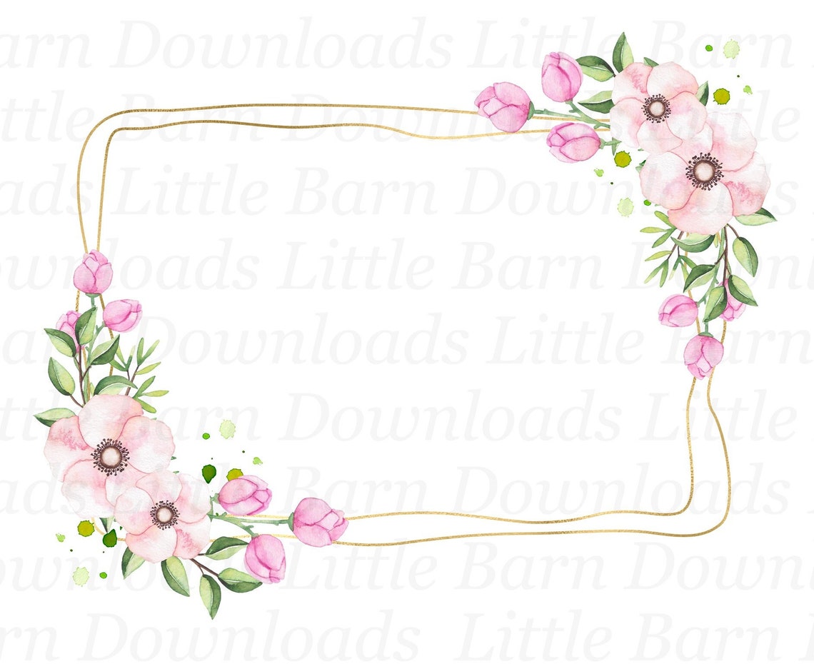 Pretty Pink Floral Frame DIGITAL Frames Frame PNGS Pink - Etsy