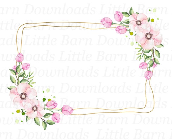 Pretty Pink Floral Frame DIGITAL Frames Frame PNGS Pink - Etsy