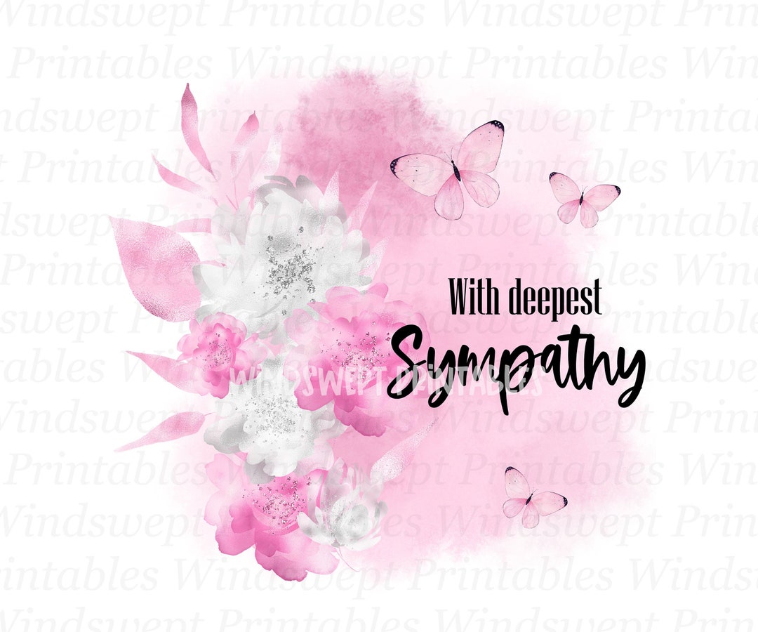 With Deepest Sympathy PNG Clipart, Instant Download, Sympathy ...