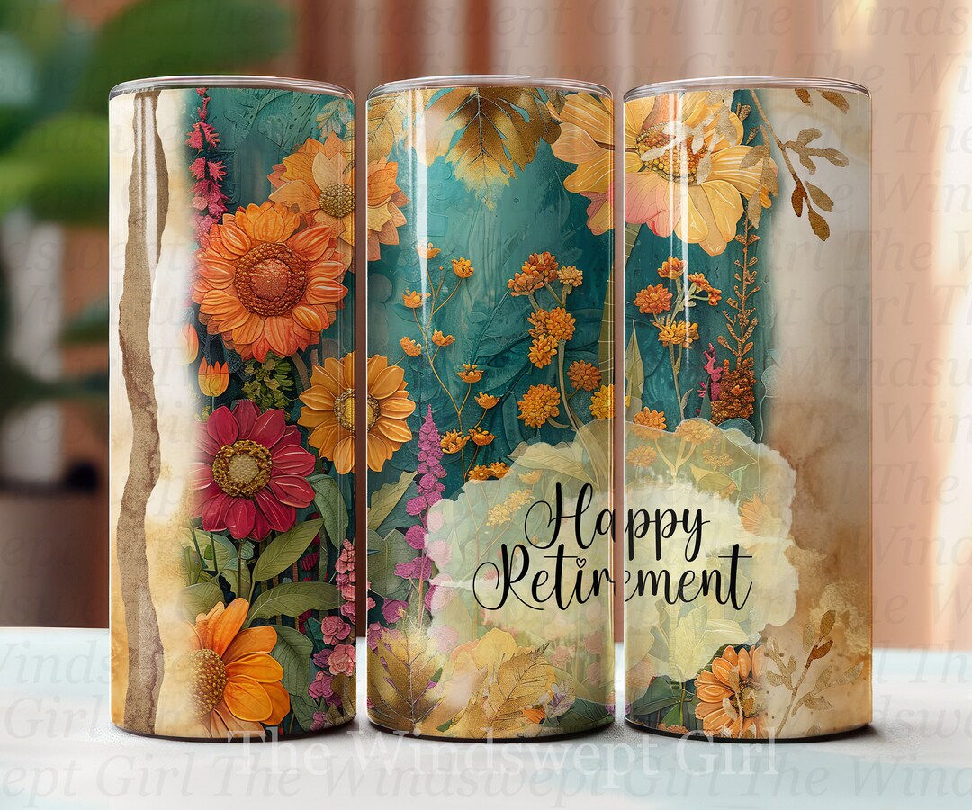 Happy Retirement 20oz Tumbler Wrap PNG File, Retirement Sublimation ...