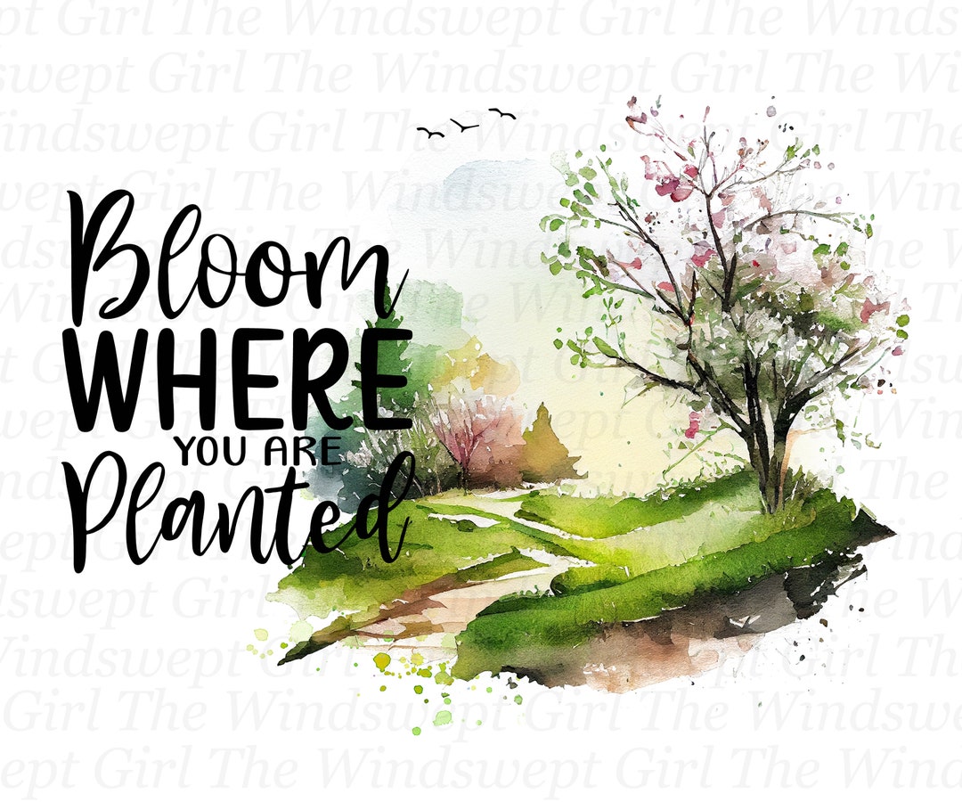 Bloom Where You Are Planted Clipart, Scripture PNG File, Sublimation ...