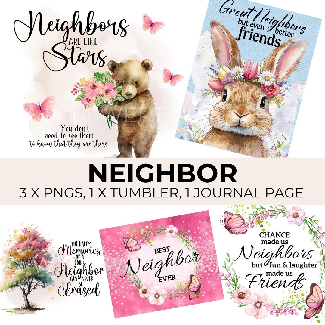Neighbor Clipart: PNG and Tumbler Designs, Journal Page (INSTANT ...