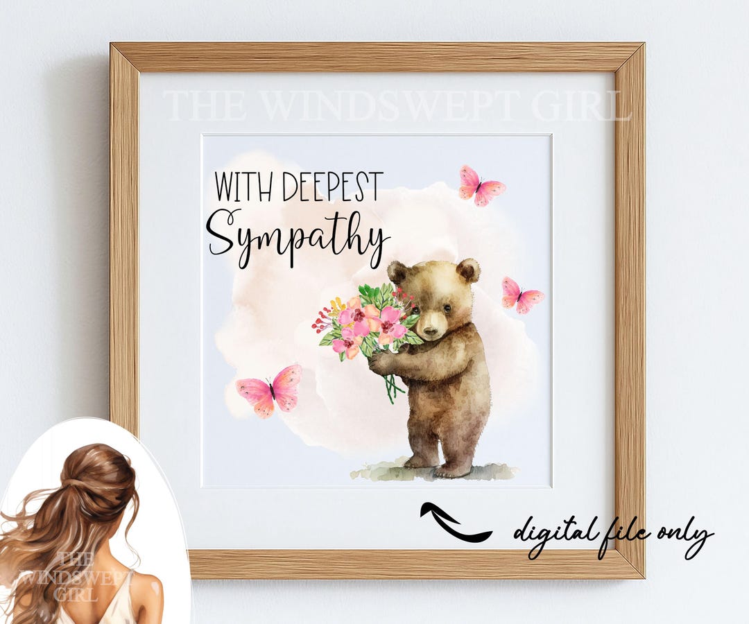 With Deepest Sympathy PNG, Instant Download, Sublimation Graphics ...