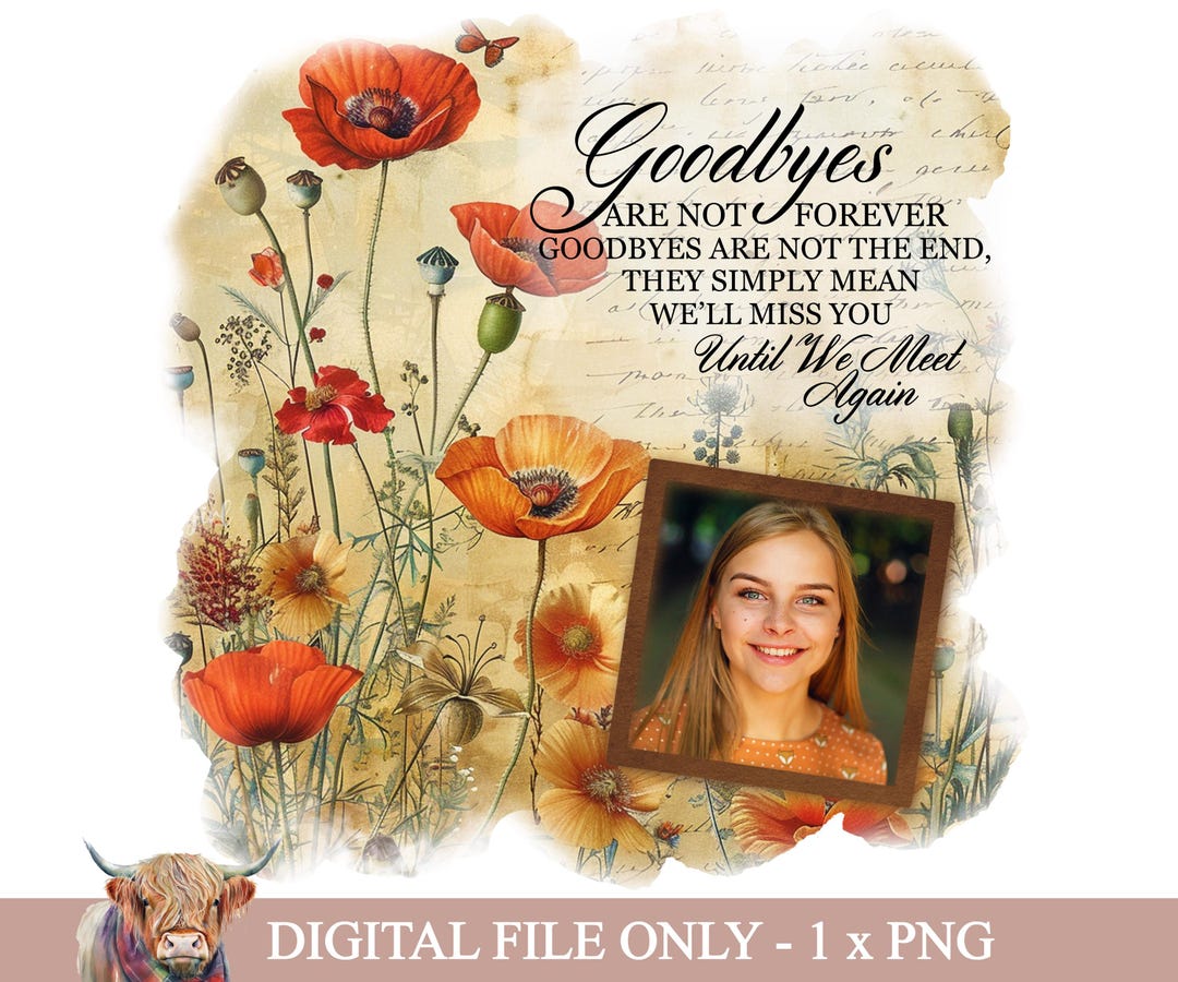 In Loving Memory Photo Design: Floral Memorial PNG File (digital ...