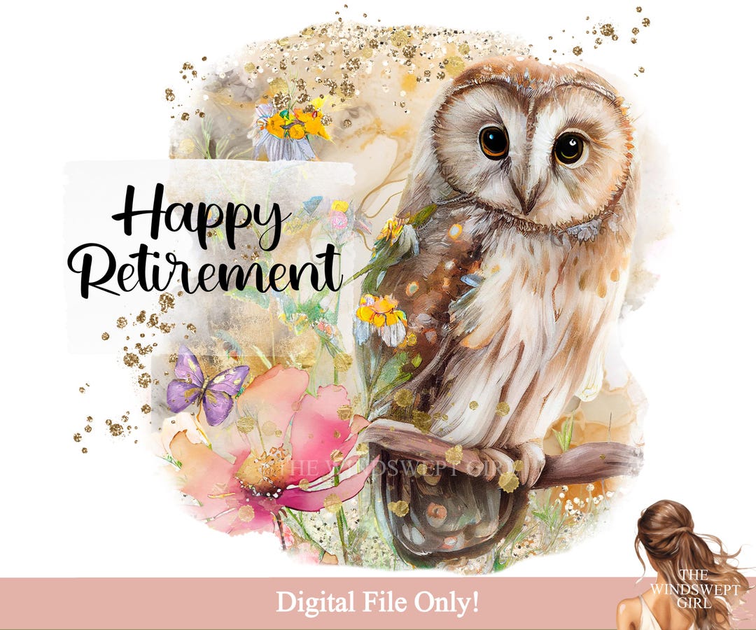 Happy Retirement Clipart in PNG Format for Sublimation, Printable ...
