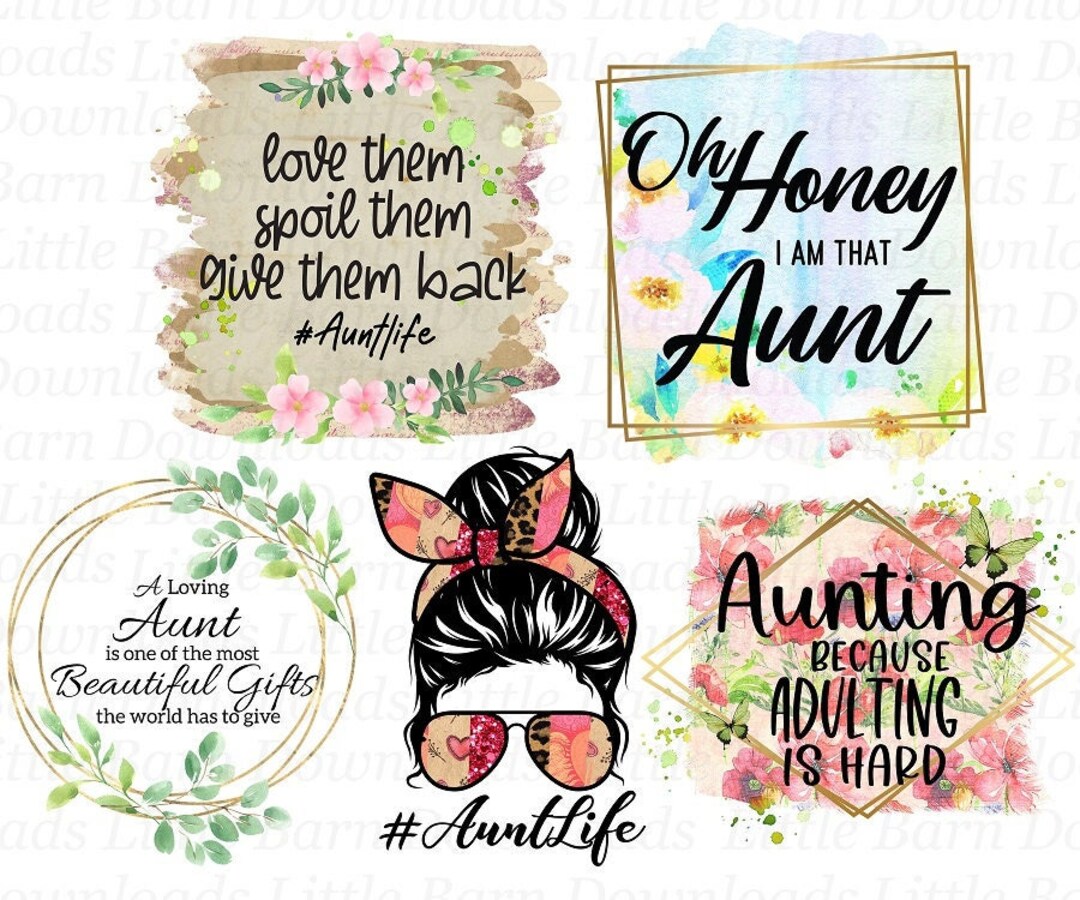 Aunt Clipart, Aunt Sublimation, Printable Waterslides, Digital Designs ...
