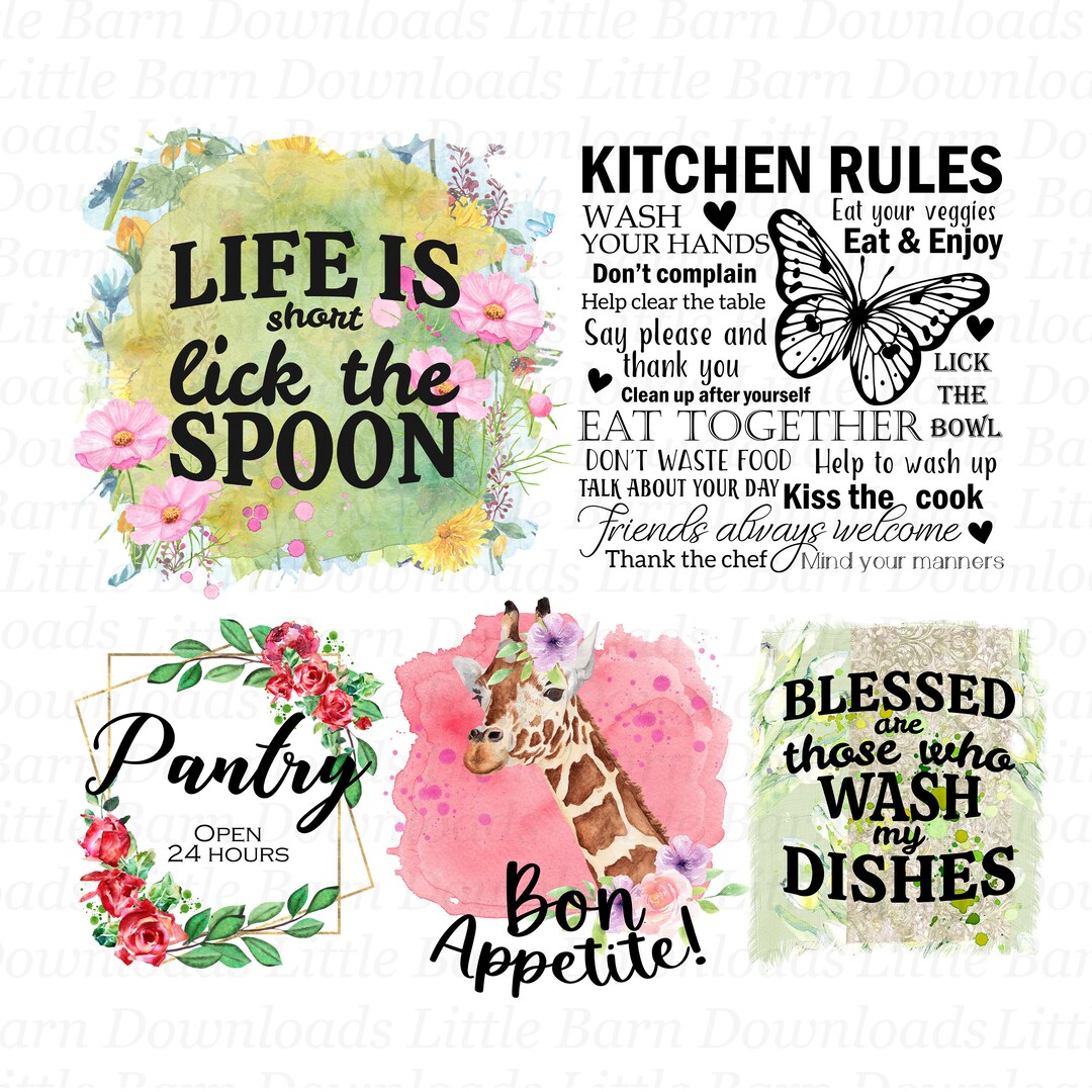 Kitchen Bundle PNGS, Kitchen Transfers, Sublimation Bundles, Kitchen ...