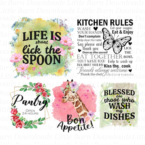 Kitchen Bundle PNGS Kitchen Transfers Sublimation Bundles | Etsy