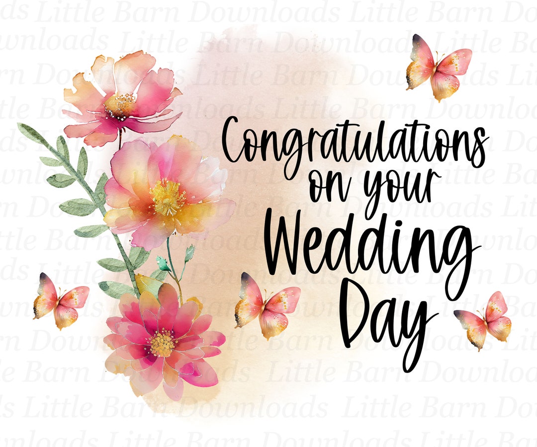 Congratulations on Your Wedding Clipart, Wedding PNG, You're Married ...