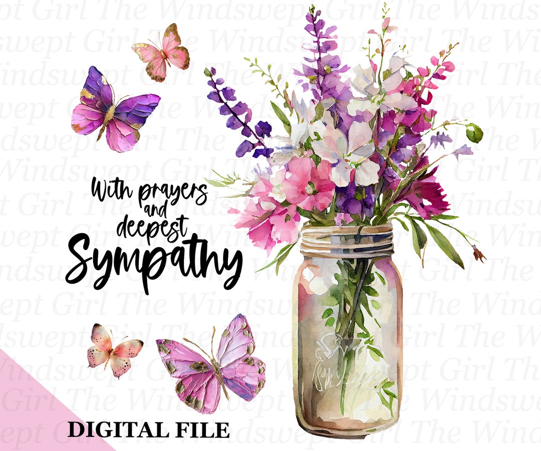 With Deepest Sympathy PNG Clipart, Instant Download, Sympathy ...