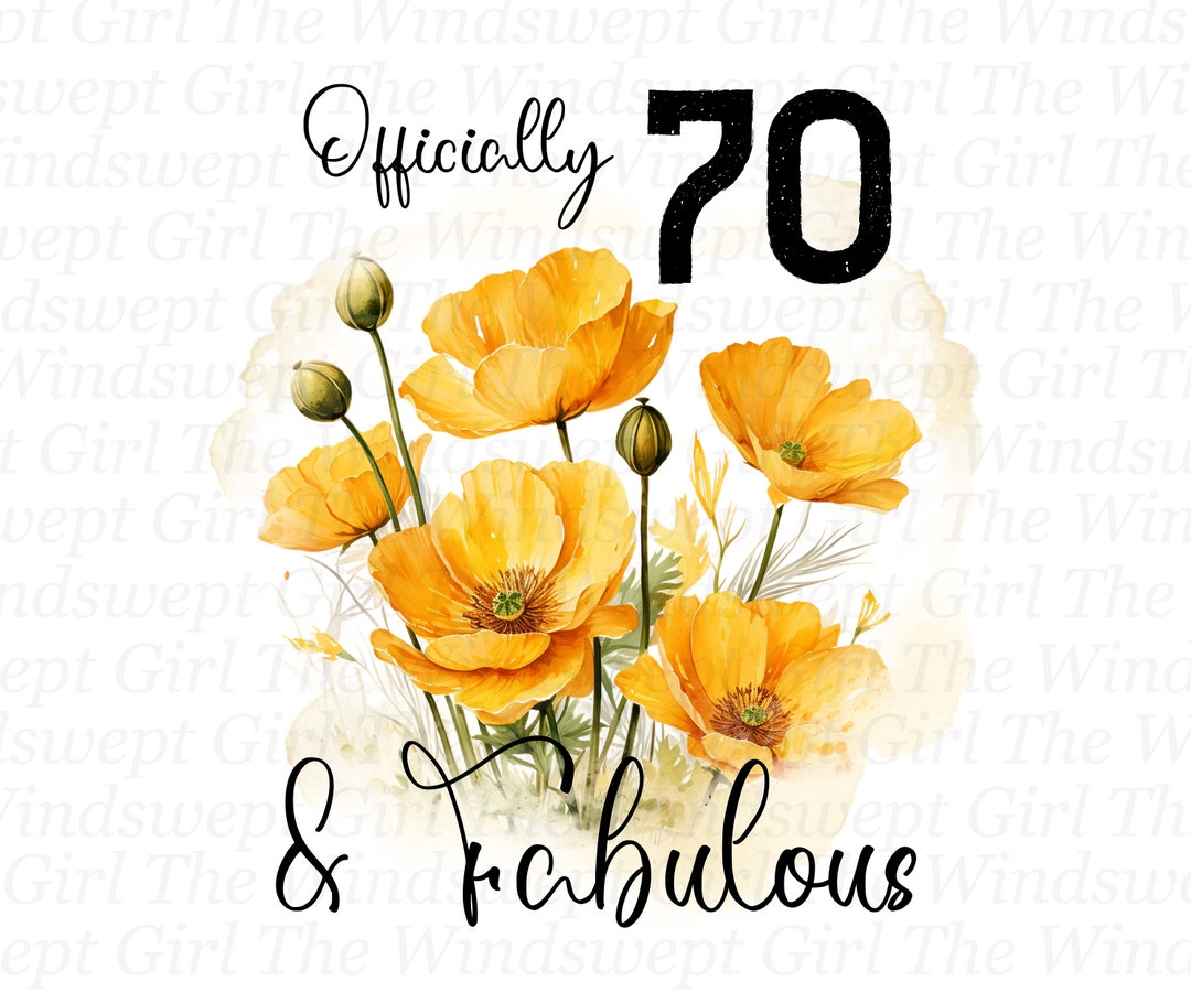 70th Birthday Clipart, Printable Birthday PNG, Birthday Sublimation ...