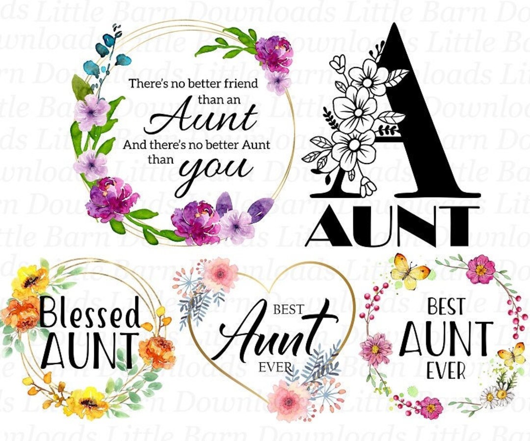 Aunt Clipart, Aunt Sublimation, Printable Waterslides, Digital Designs ...