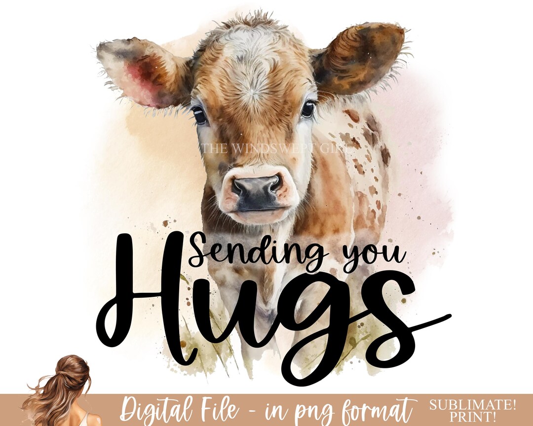 Cow Hug Clipart: Sending Hugs PNG File (digital Download) - Etsy Canada