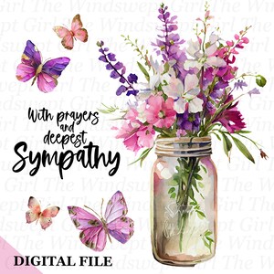 With Sympathy Clipart, PNG Sublimation Bundle, With Deepest Sympathy ...