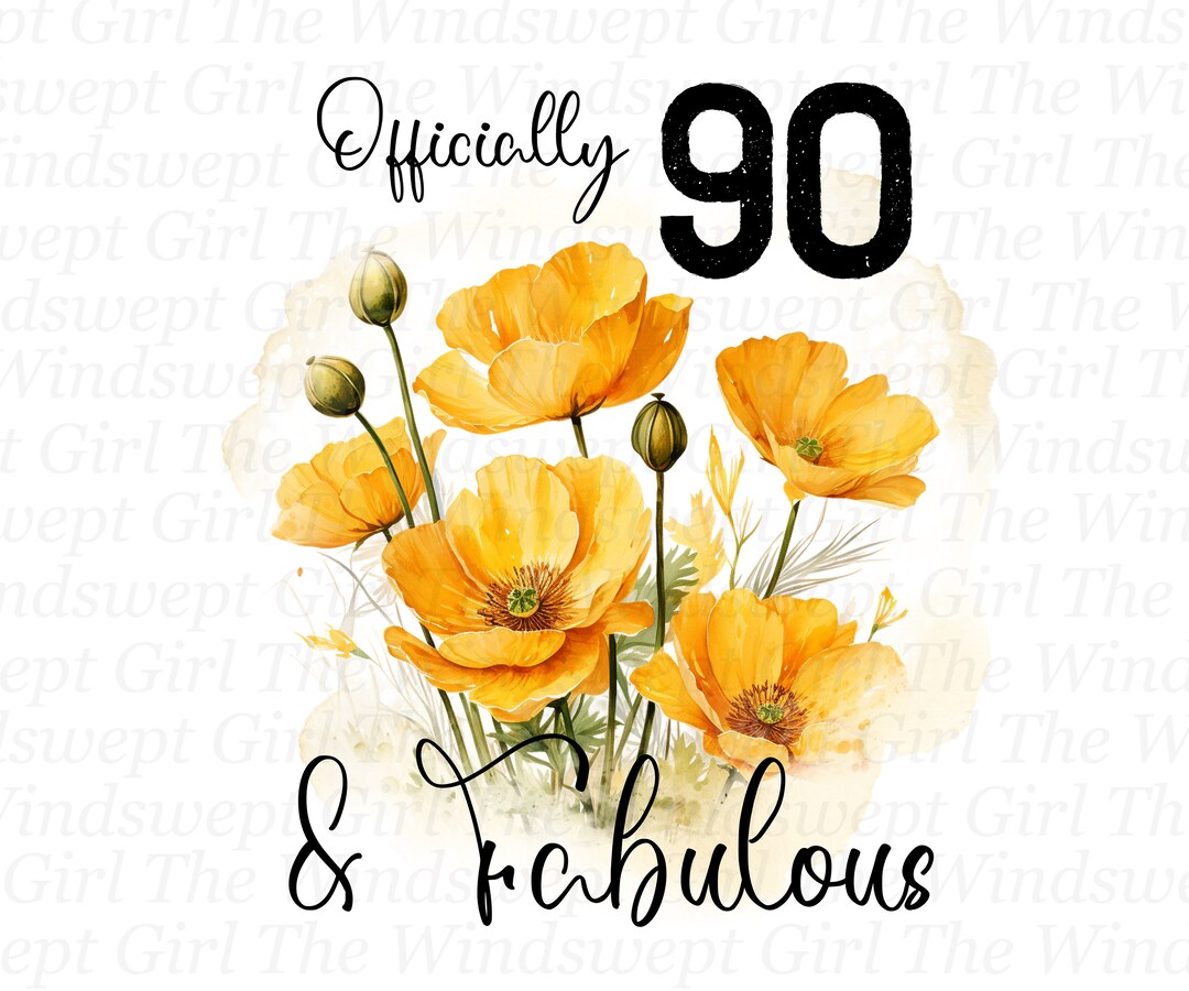 90th Birthday Clipart, Happy 90th Birthday, Sublimation Graphics ...