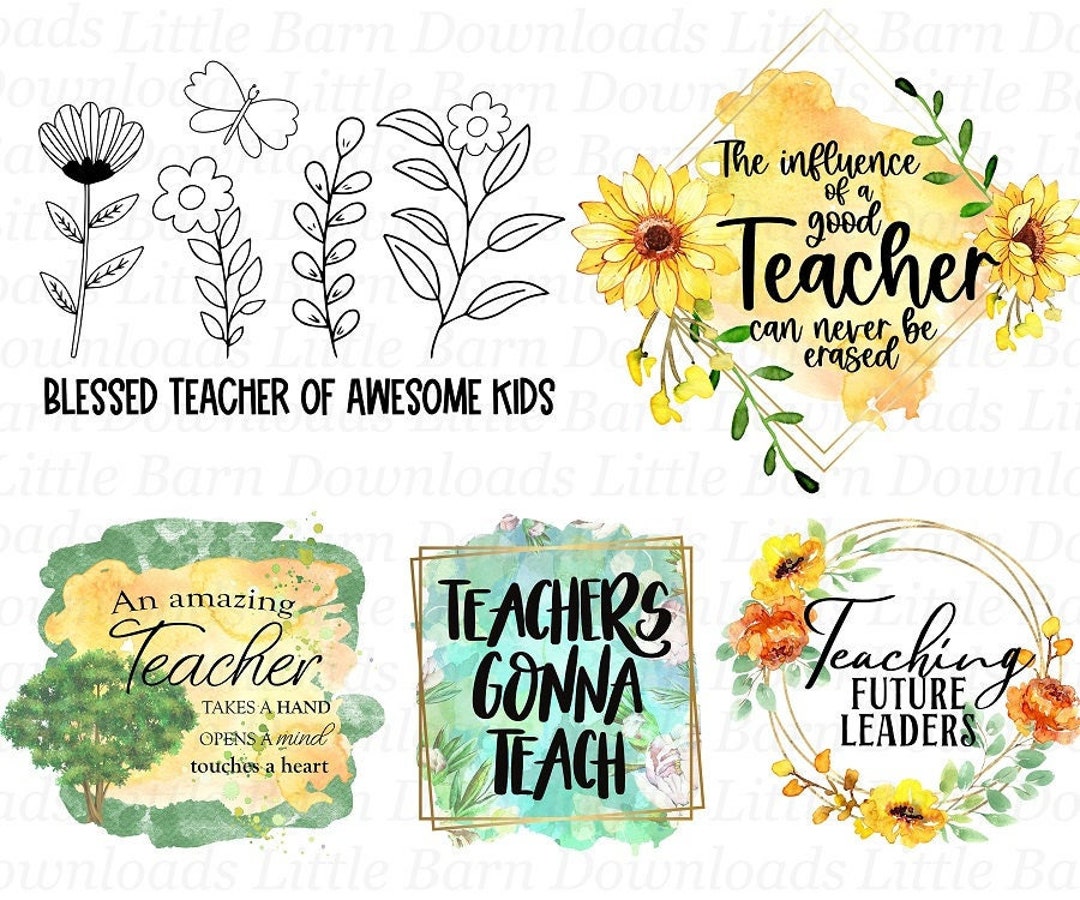 Teacher PNG Bundle Teacher Clipart Sublimation Bundle - Etsy