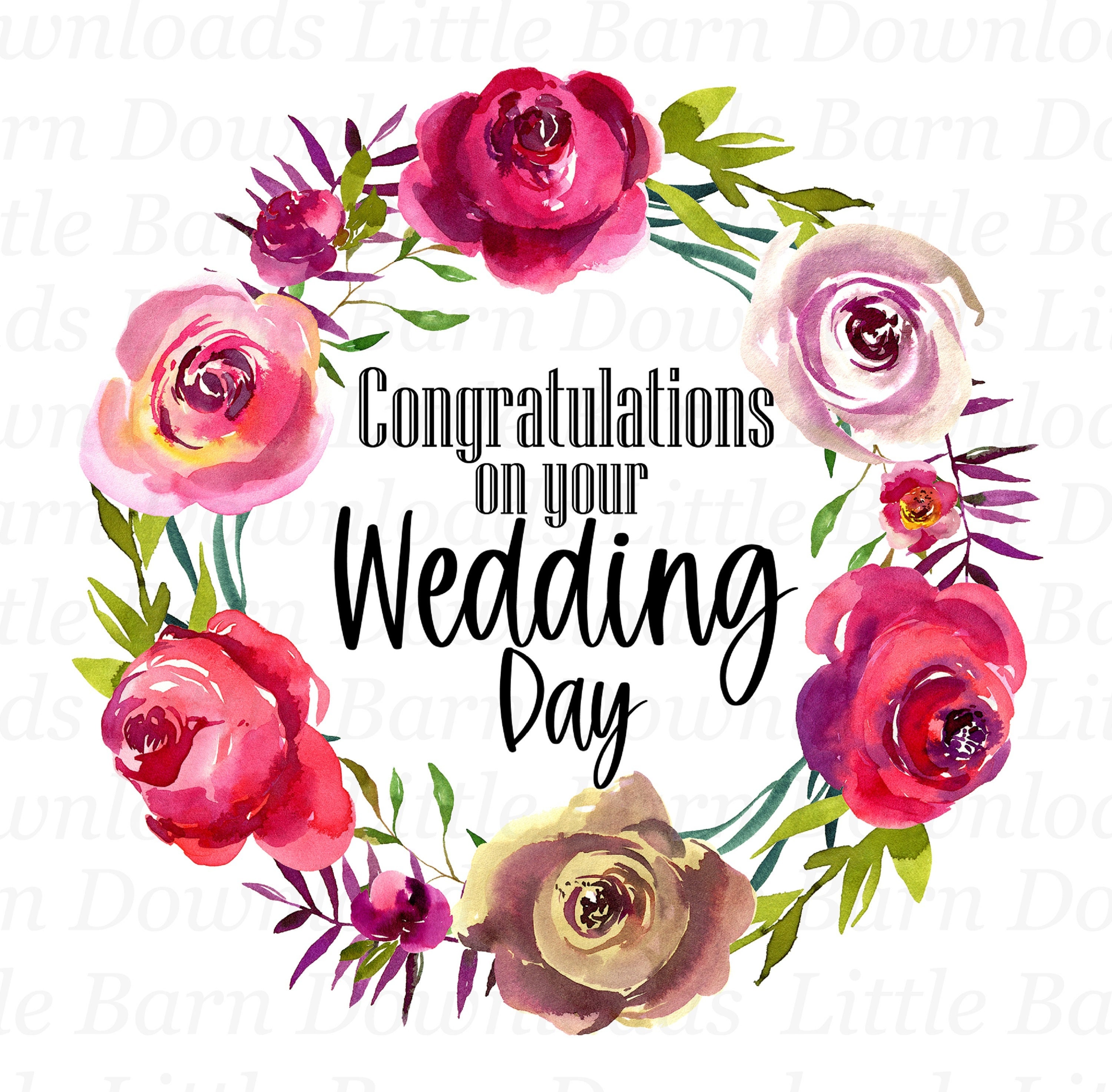 Congratulations on Your Wedding PNG Wedding Clipart Digital - Etsy