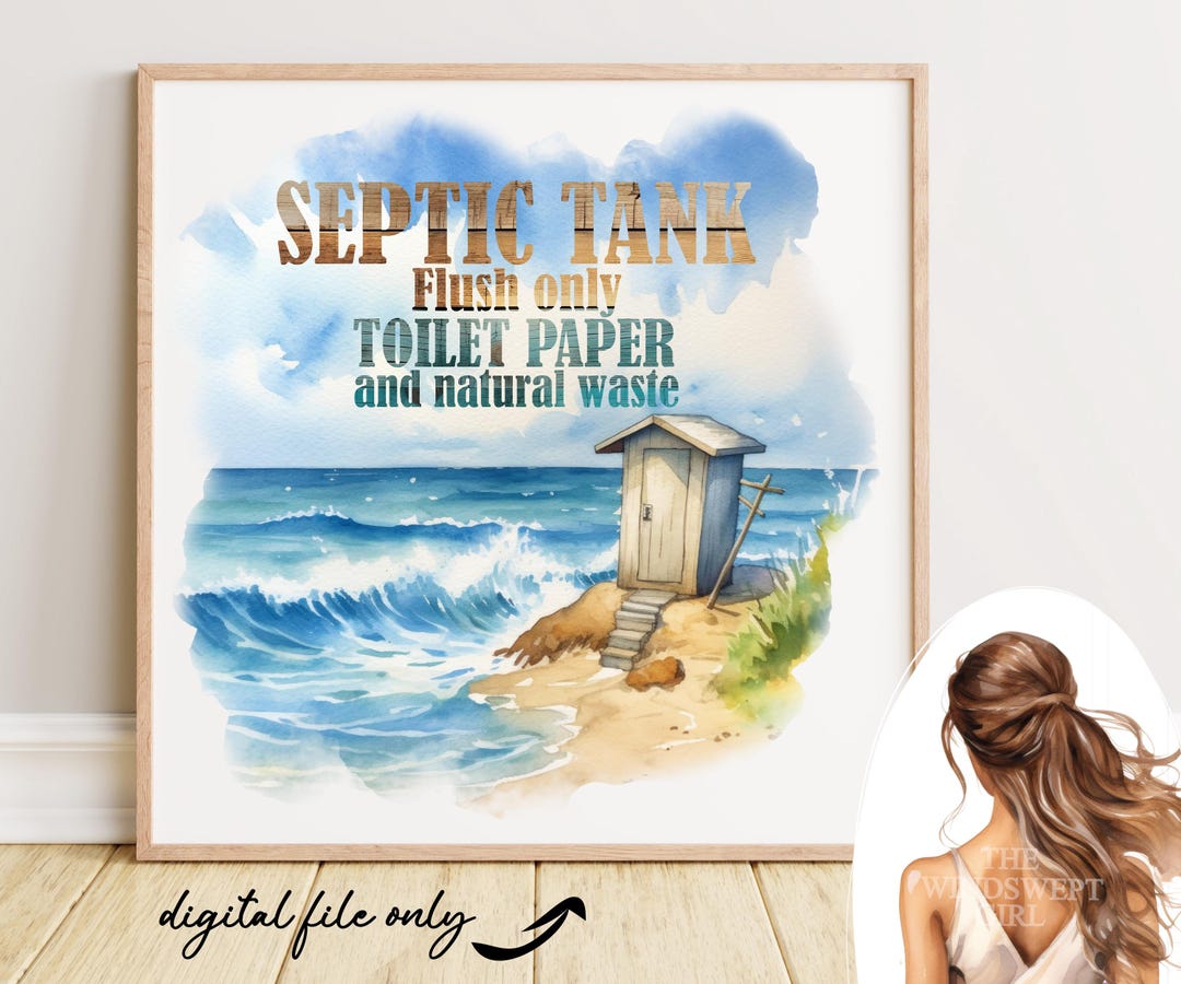 Septic Tank Bathroom PNG Design for Sublimation, Instant Download ...