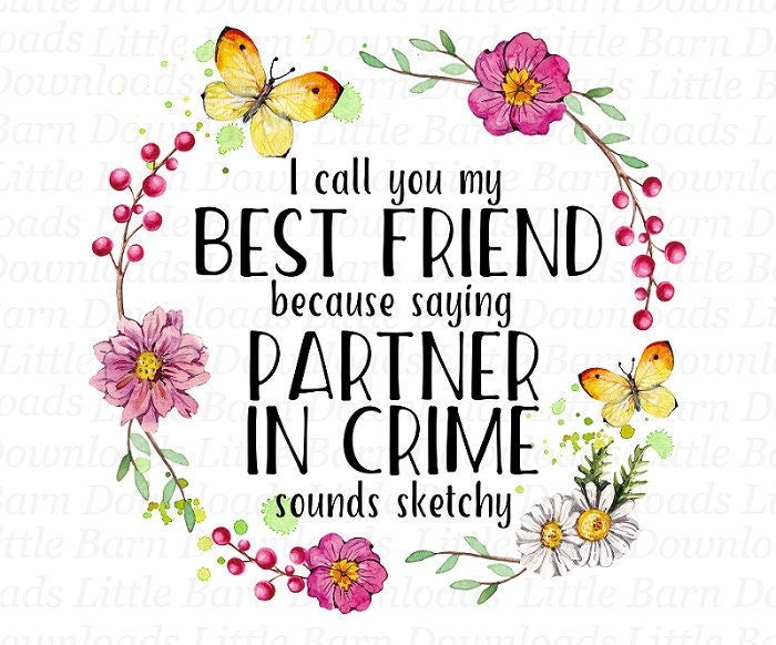Best Friend PNG Partner in Crime Clipart Friend Clipart - Etsy